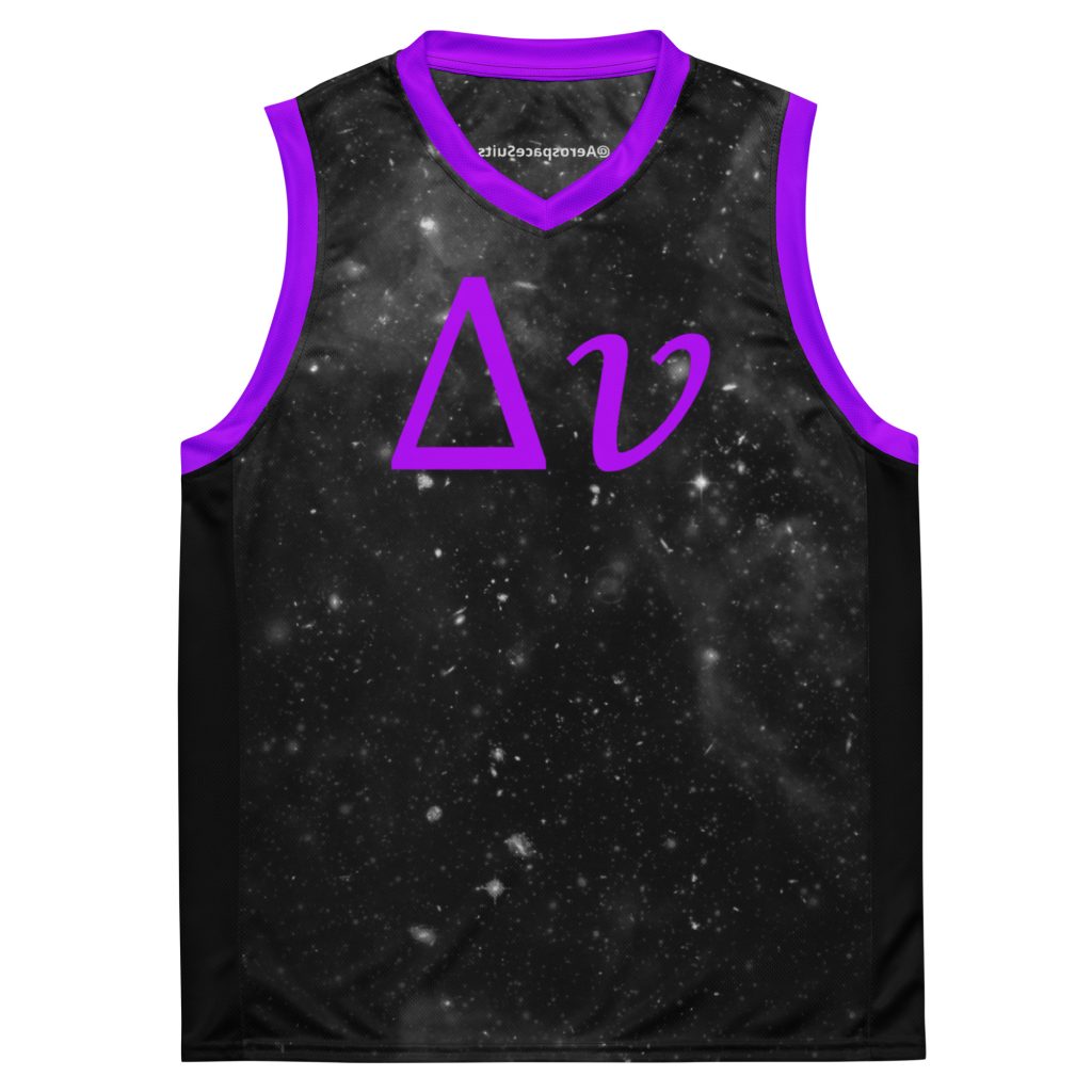 Delta-v Recycled unisex black cosmic basketball jersey – Aerospace Suits